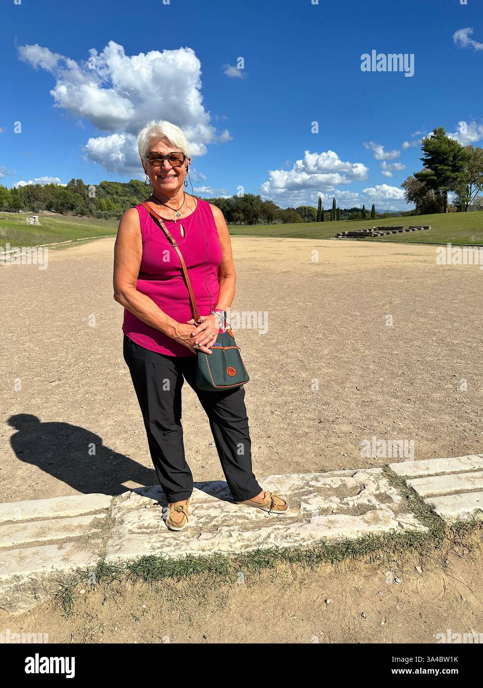 Tourist on Starting Line at the Stadion Stock Photo - Alamy