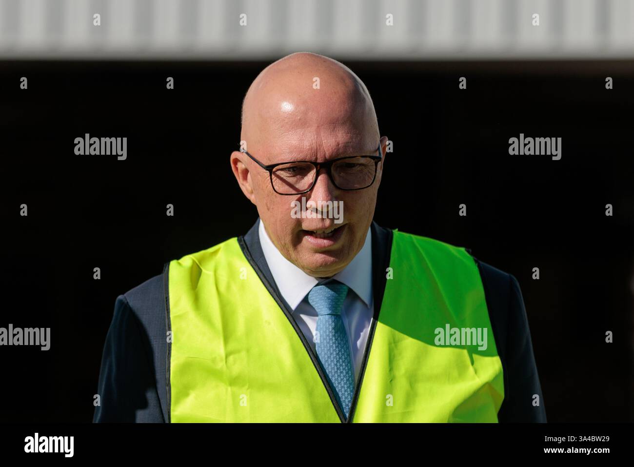 The Leader of the Opposition Peter Dutton is seen during a visit to ...