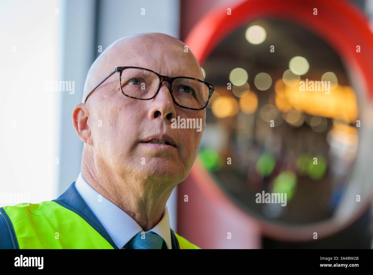 The Leader of the Opposition Peter Dutton is seen during a visit to ...