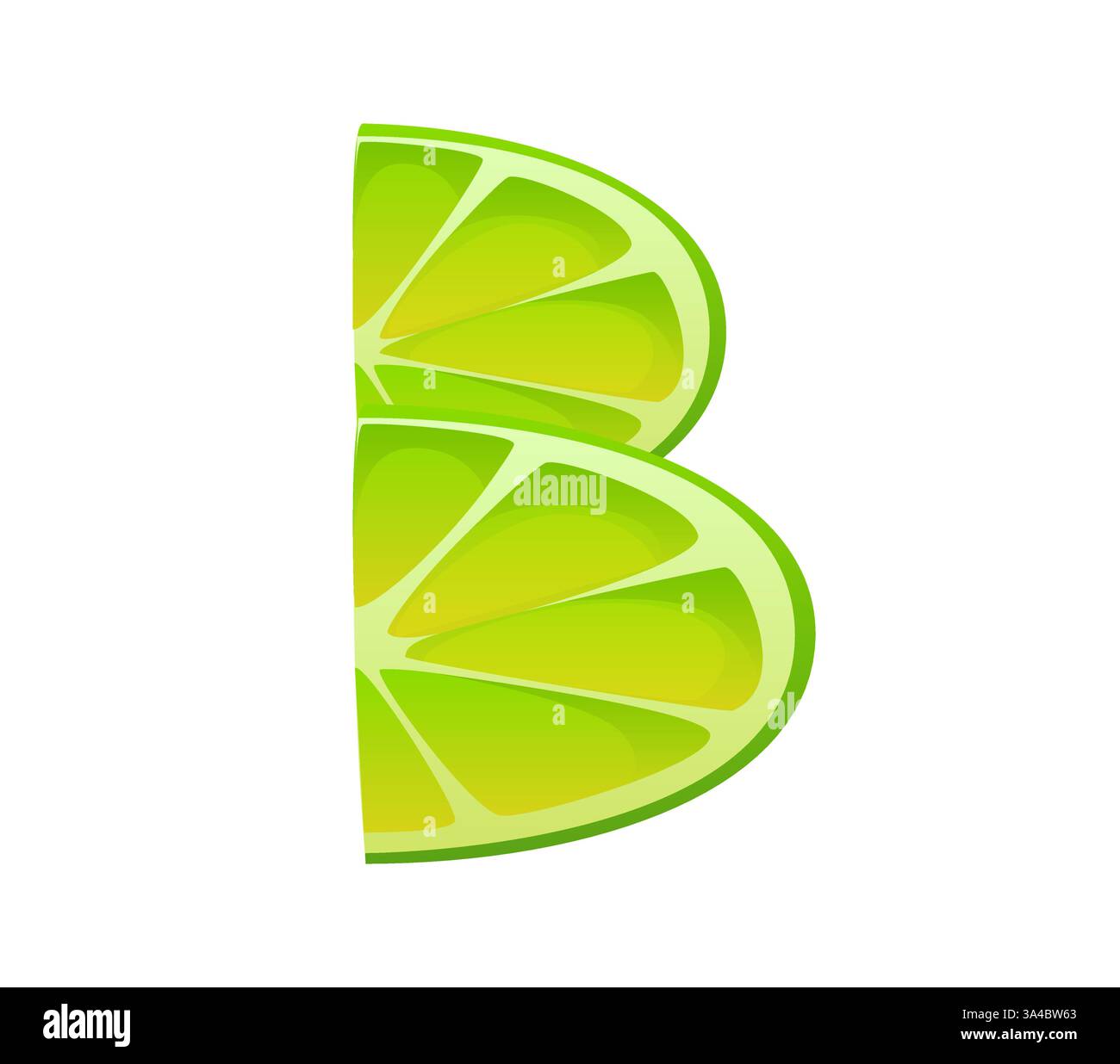 Cartoon Mexican font lime lemon number 3 three. Latin America festival ...