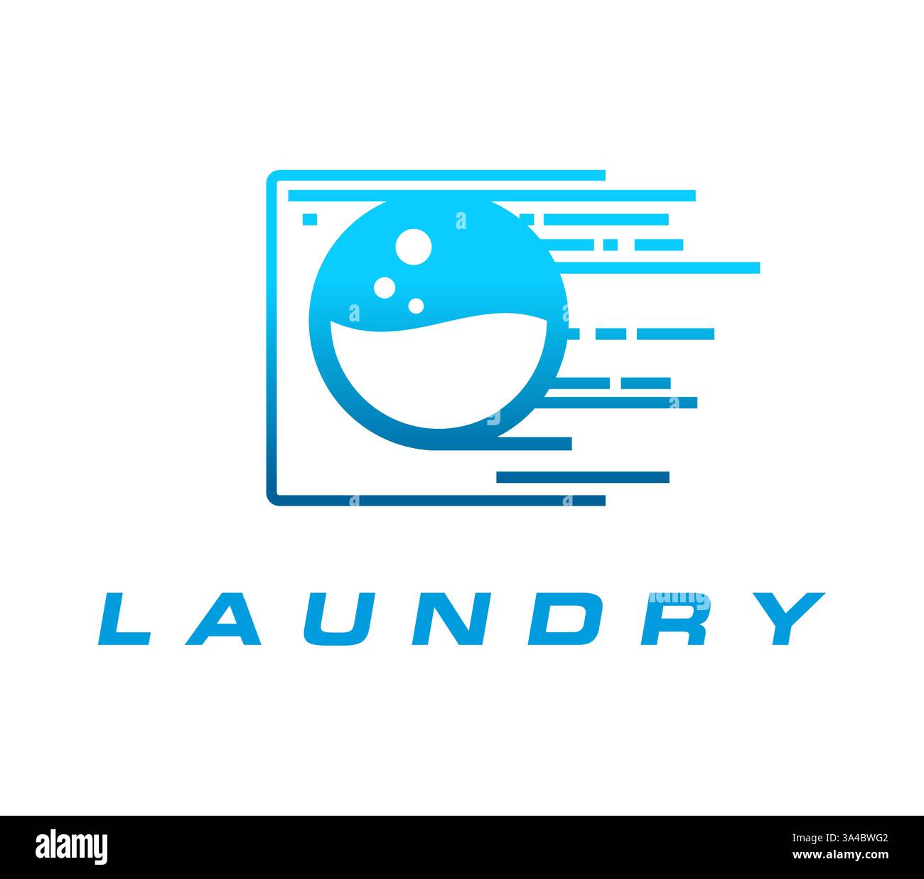 Laundry icon for wash service or laundromat with washing machine and ...