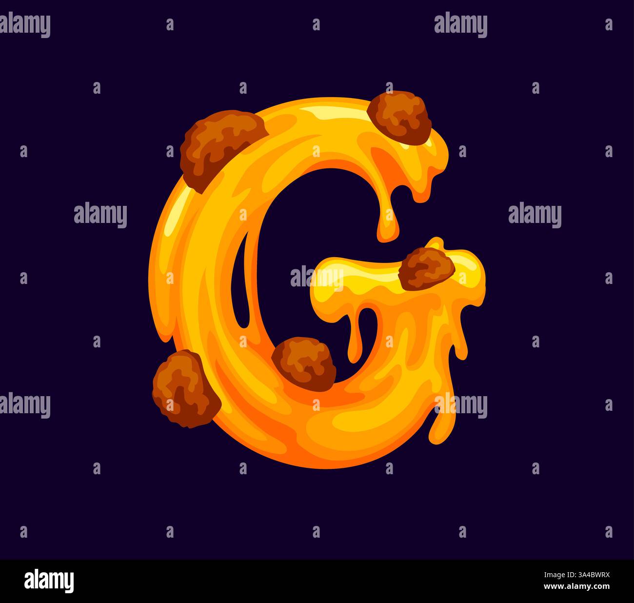 Fast food pasta meal cartoon alphabet font typeface letter G. Fastfood ...