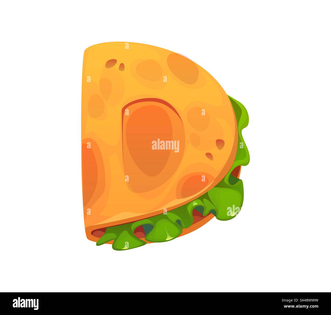 Cartoon Mexican font taco letter D. Cinco de Mayo festival English ...