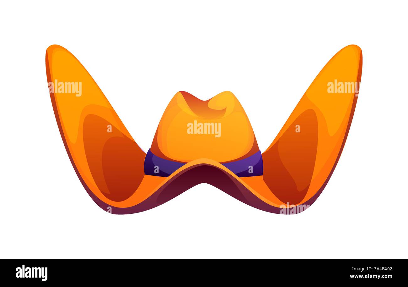 Wild West cowboy hat font letter W. American sheriff kids ABC sign ...