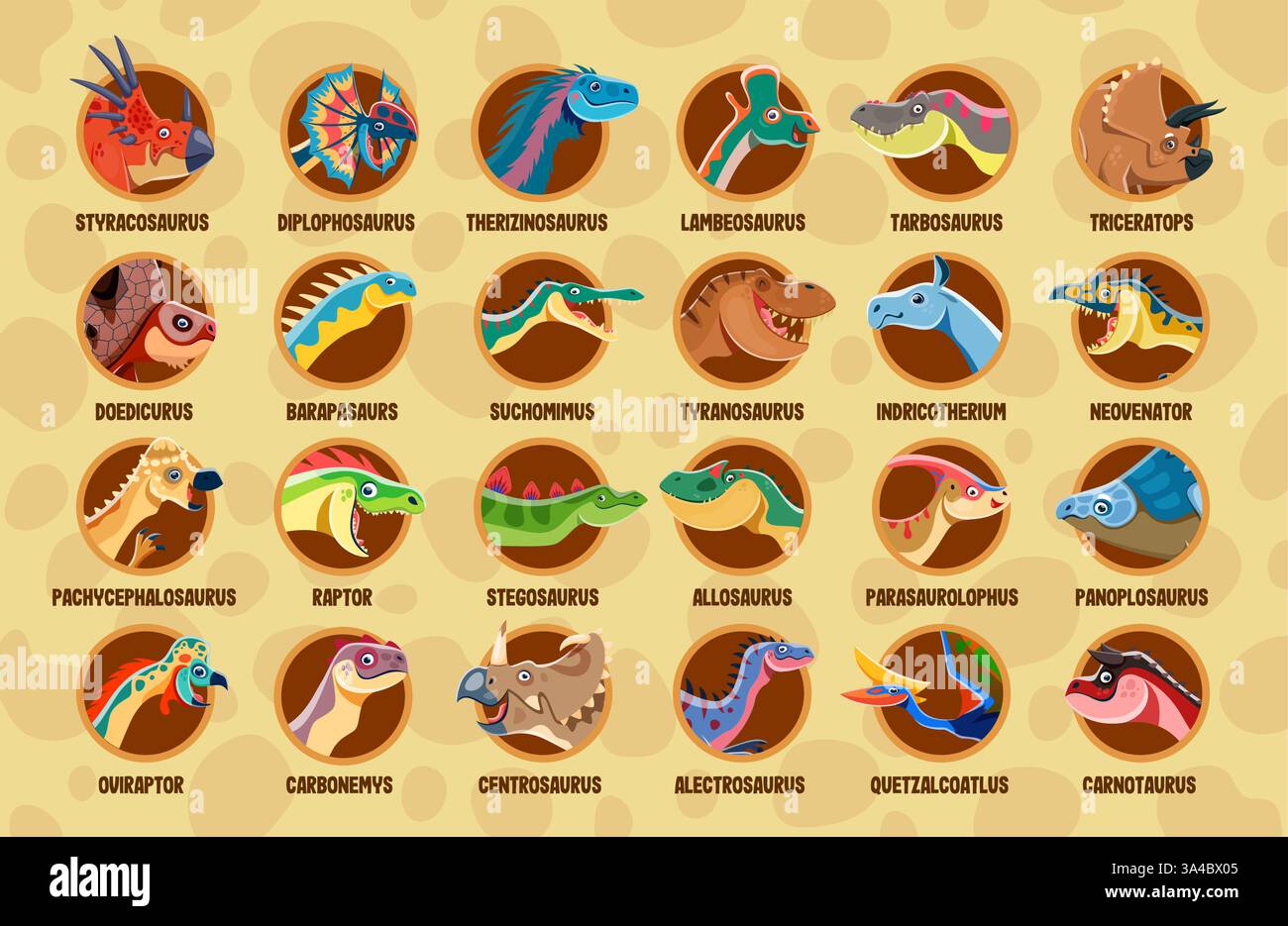 Prehistoric dinosaurs with names and Jurassic lizards or reptiles for ...