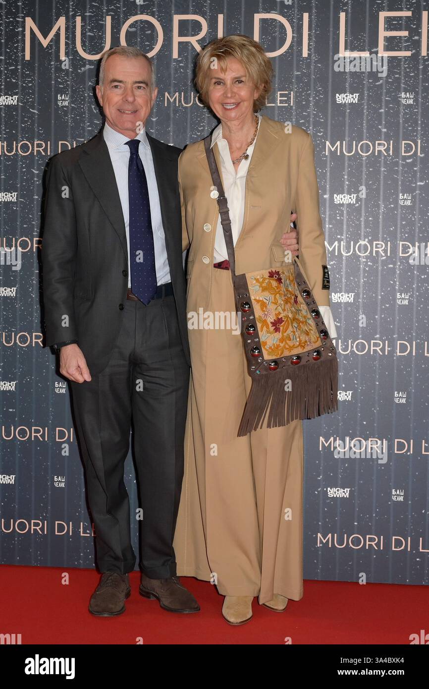Giampaolo Letta (l) and Rossana Letta (r) attend the red carpet of the ...