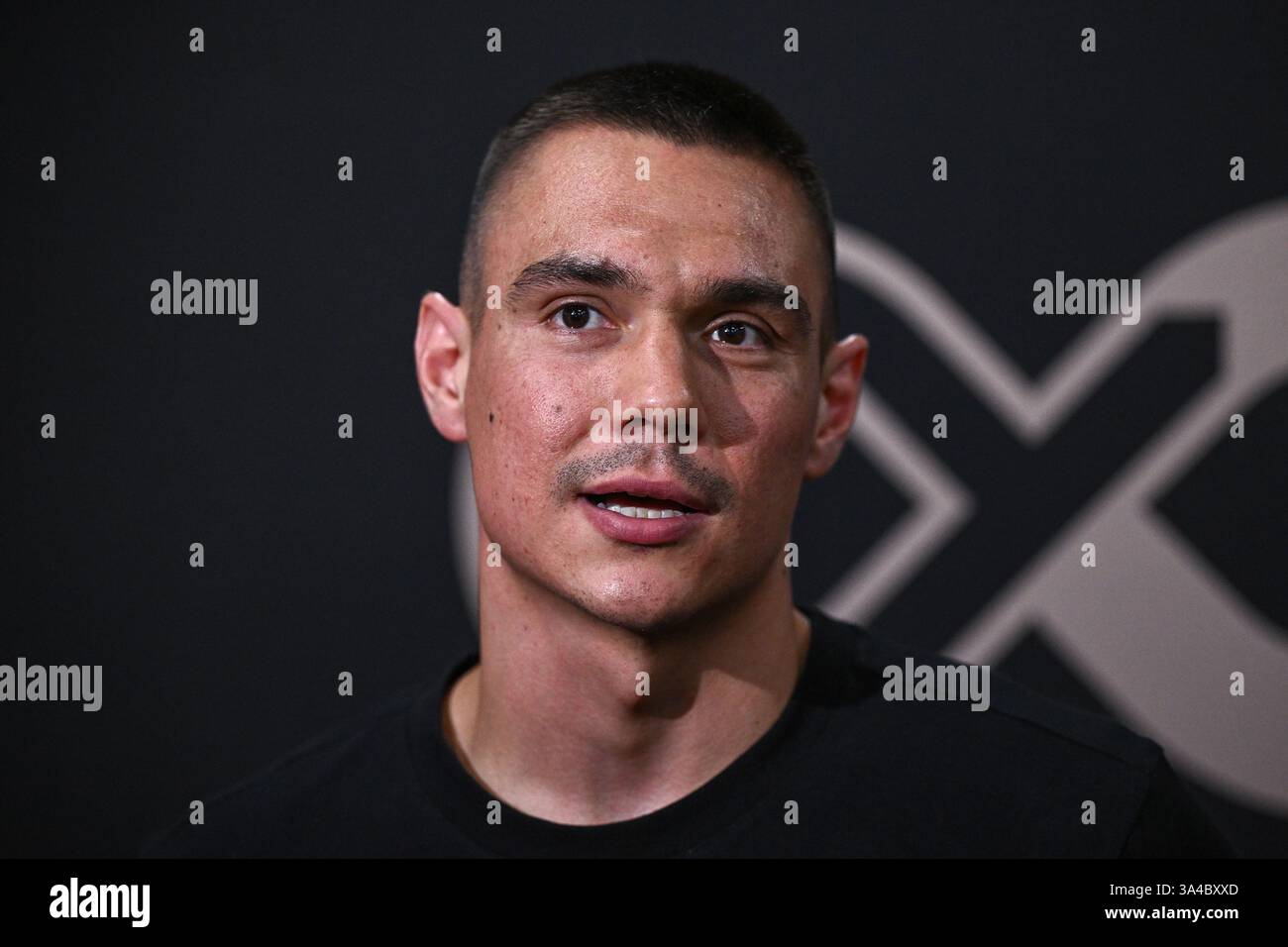 Australian boxer Tim Tszyu speaks to media during a press conference ...