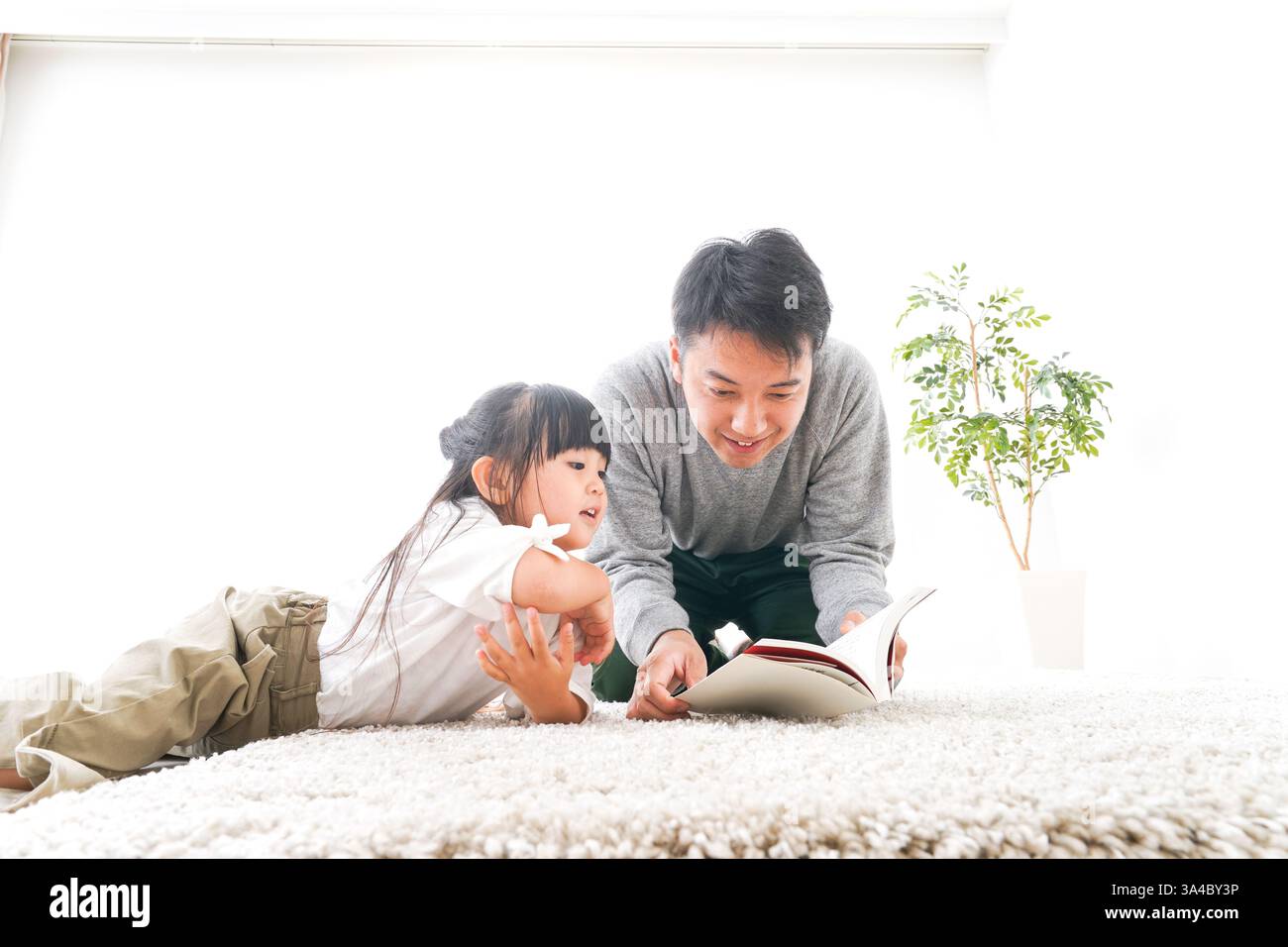 Father reading a book Stock Photo - Alamy