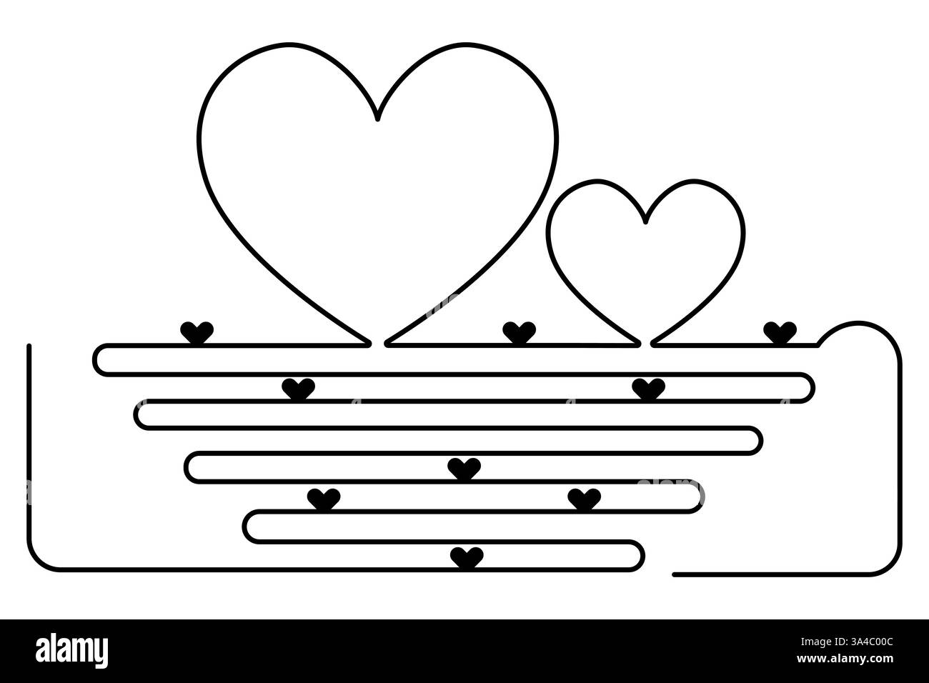 One line drawing of a heart shape vector graphic design for any ...