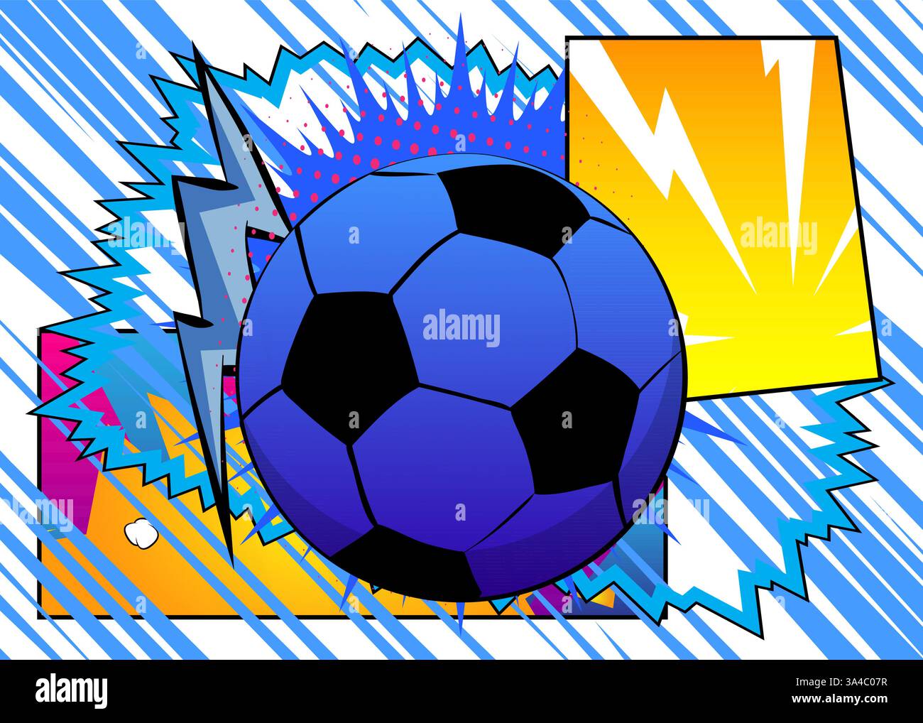 Cartoon Soccer Ball, comic book Sport. Retro vector comics pop art ...