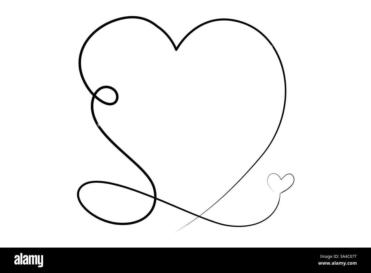 One line drawing of a heart shape vector graphic design for any ...