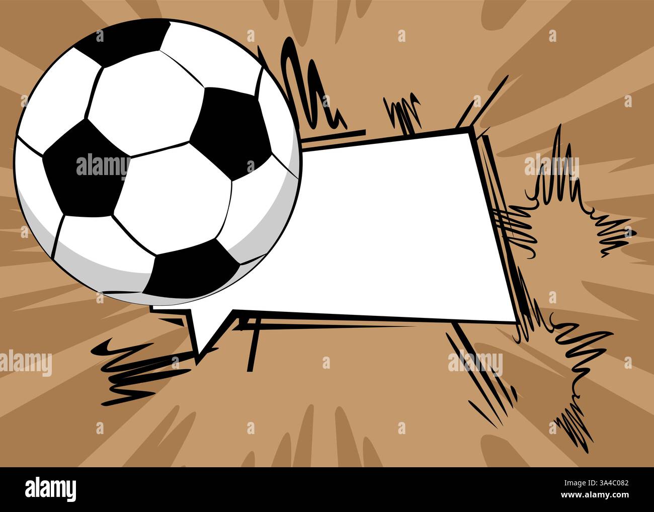 Cartoon Soccer Ball, comic book Sport. Retro vector comics pop art ...