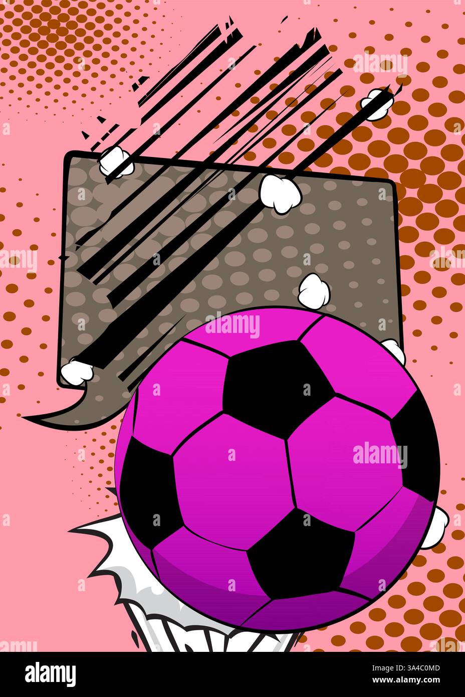 Cartoon Soccer Ball, comic book Sport. Retro vector comics pop art ...