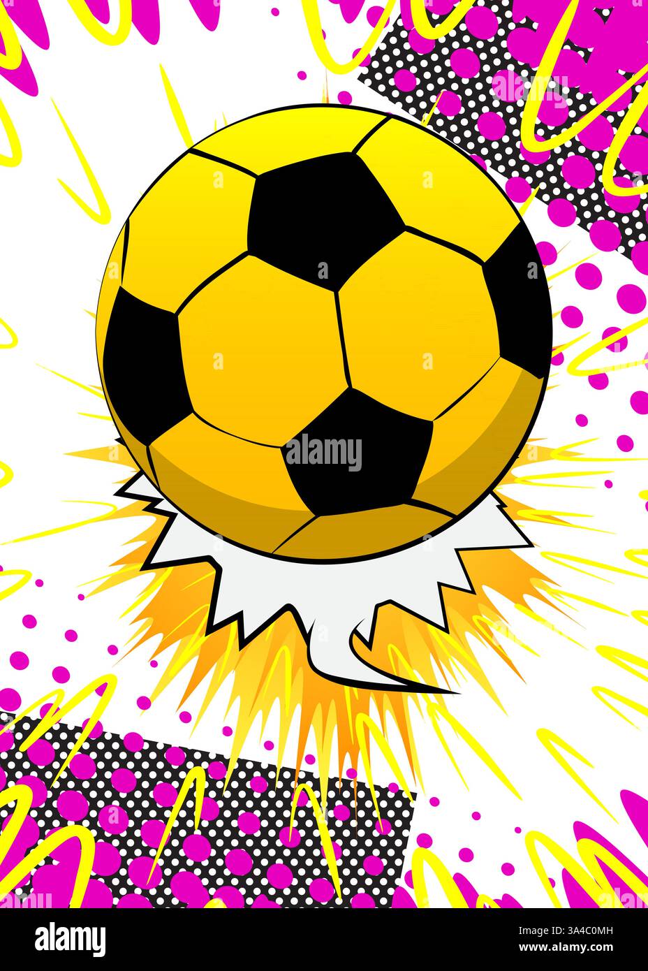 Cartoon Soccer Ball, comic book Sport. Retro vector comics pop art ...
