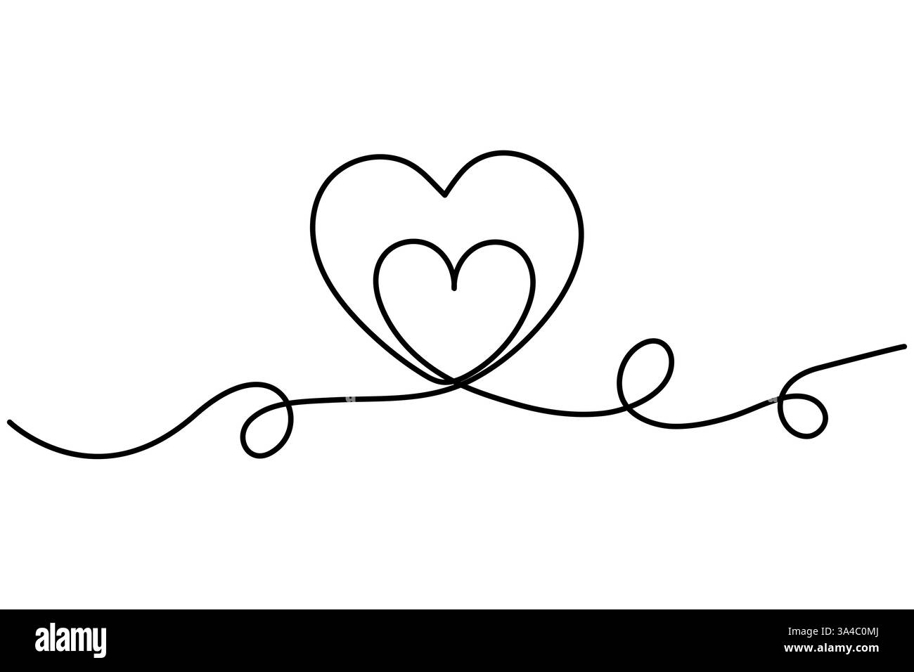 One line drawing of a heart shape vector graphic design for any ...