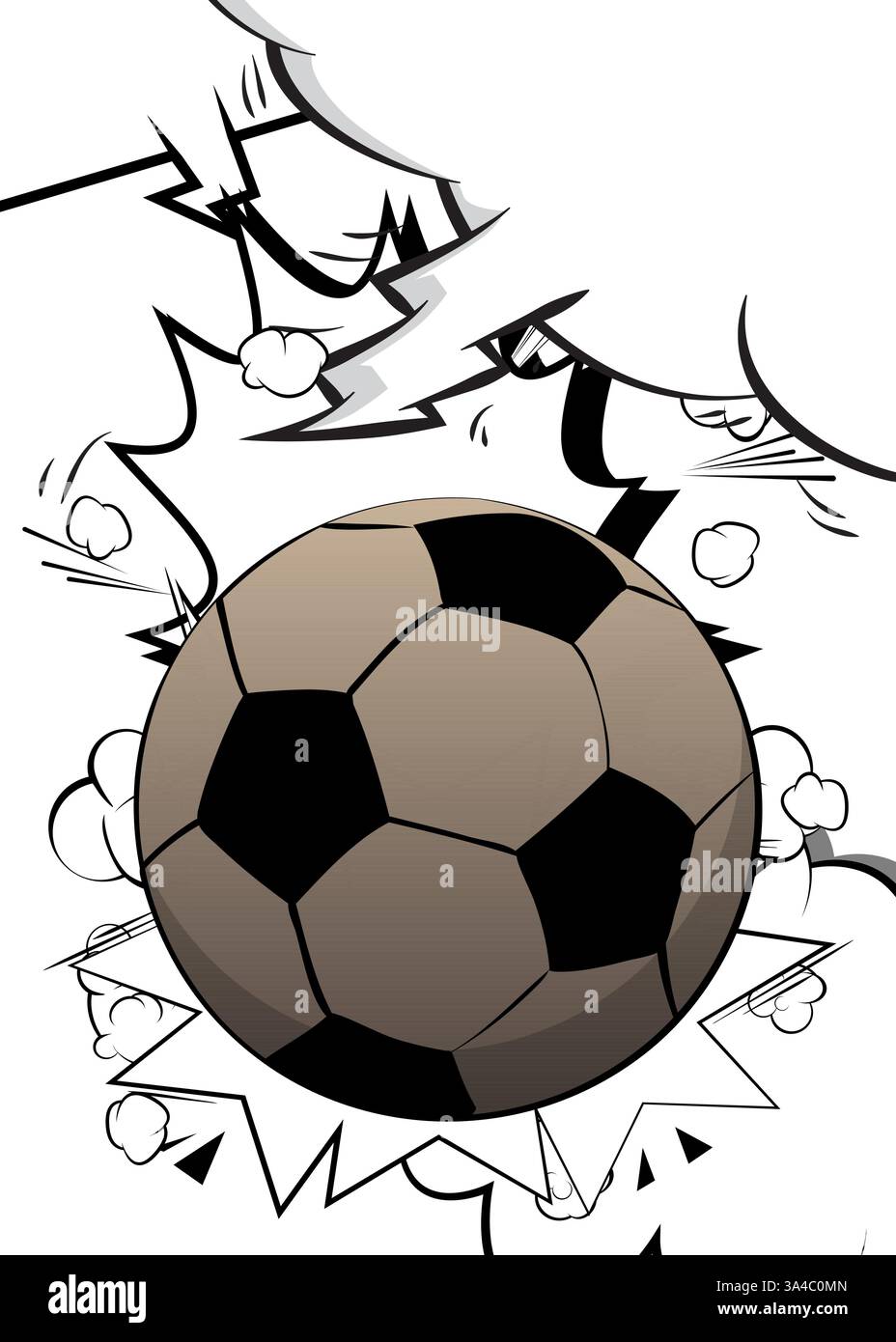 Cartoon Soccer Ball, comic book Sport. Retro vector comics pop art ...
