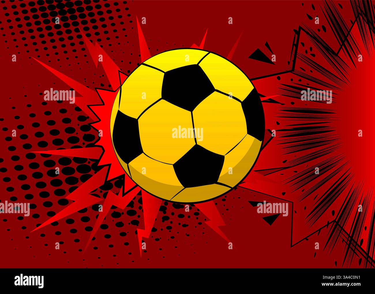 Cartoon Soccer Ball, comic book Sport. Retro vector comics pop art ...