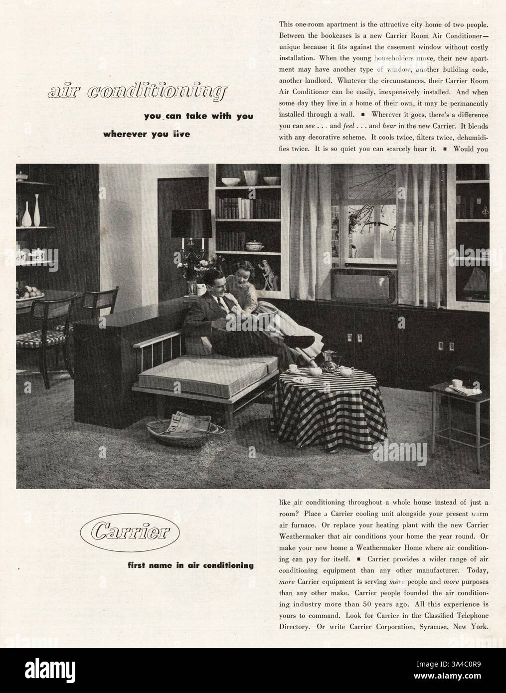 1953 U.S. Magazine Carrier Air Conditioner Advert Stock Photo - Alamy