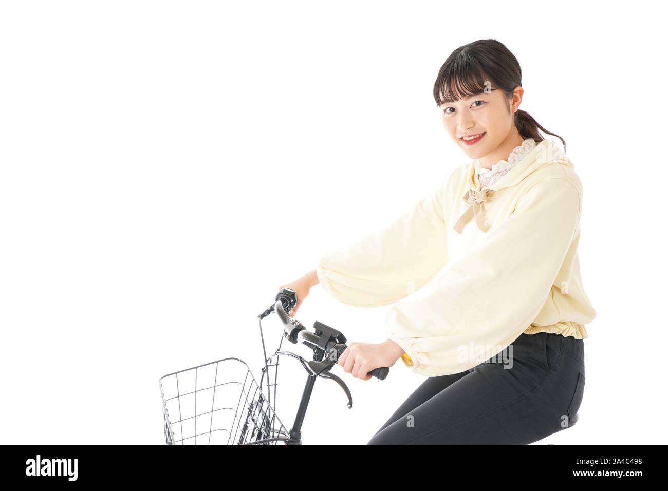 Bicycle with a basket Cut Out Stock Images & Pictures - Alamy