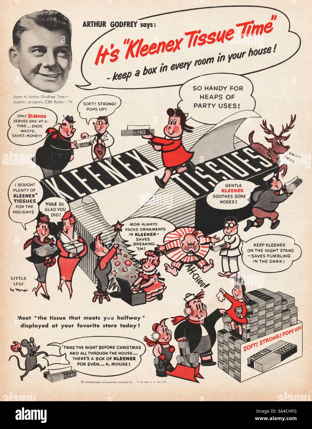 1953 U.S Magazine Kleenex Tissues Advert Stock Photo - Alamy