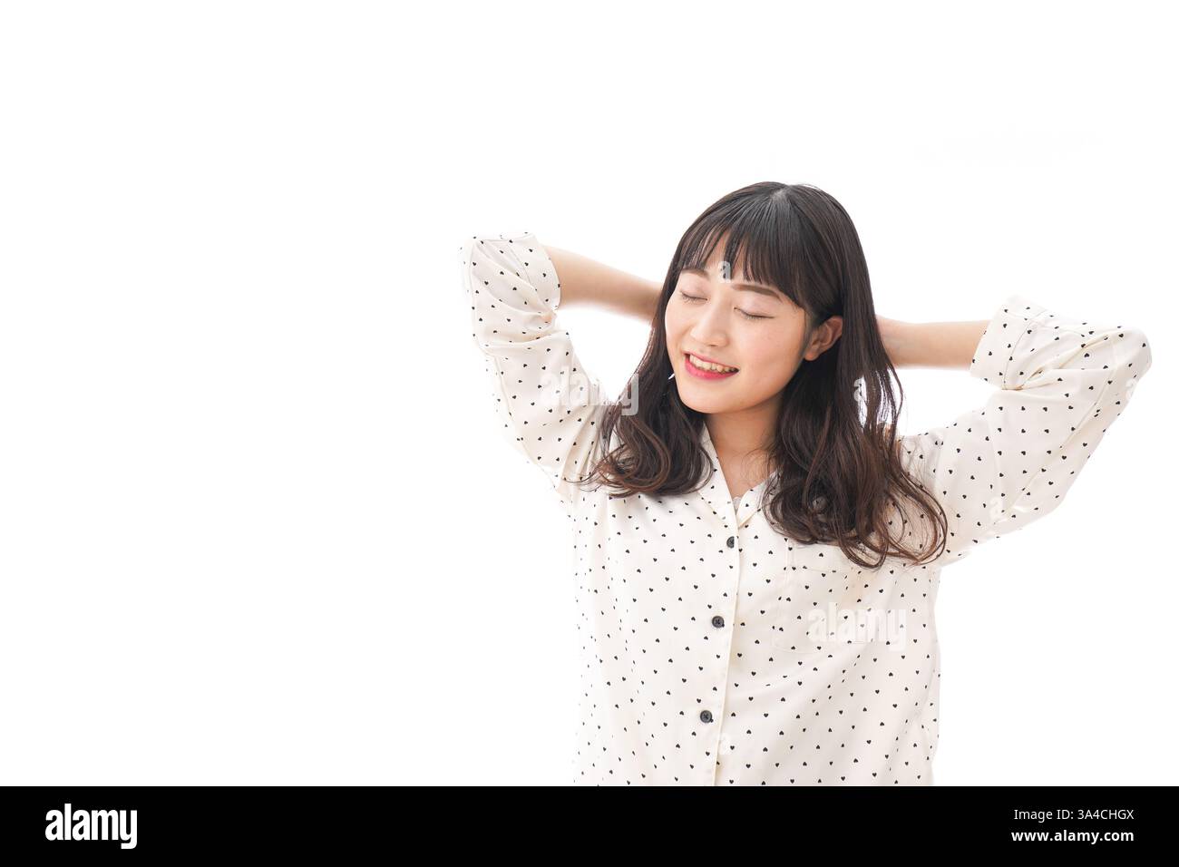 Woman sleep bed clock Cut Out Stock Images & Pictures - Alamy