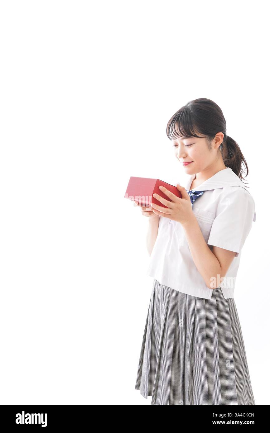 Student giving gift Cut Out Stock Images & Pictures - Alamy