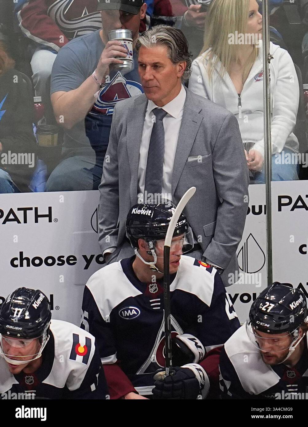 Colorado Avalanche head coach Jared Bednar in the first period of an ...