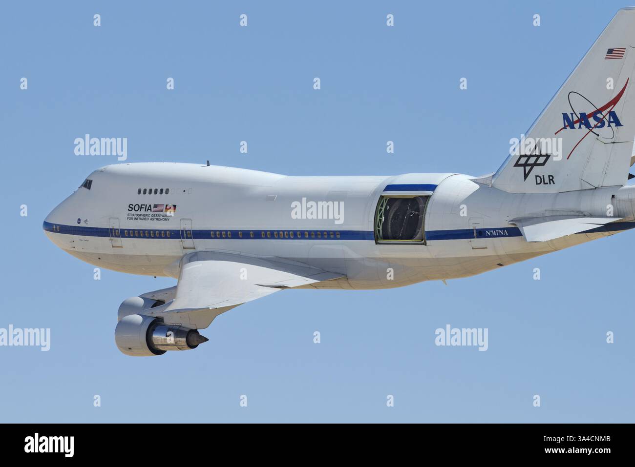Modified Boeing 747 with registration N747NA that housed SOFIA, Stratospheric Observatory for ...