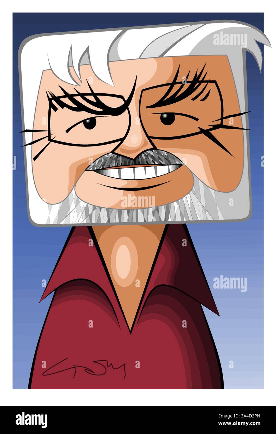 Illustration of the Swiss physicist Heinrich Rohrer (1933-2013). Rohrer ...