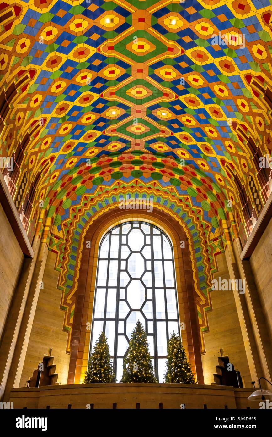 Rookwood Pottery vaulted ceiling decor in the lobby of the Guardian ...