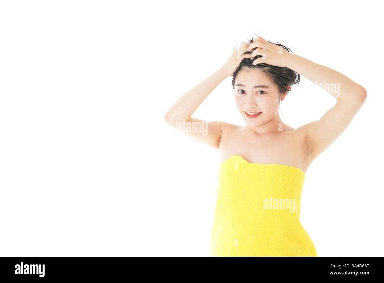 Woman dandruff shampoo Cut Out Stock Images & Pictures - Alamy