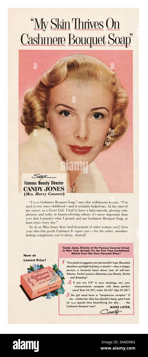 1953 u s magazine cashmere bouquet ad hi-res stock photography and ...