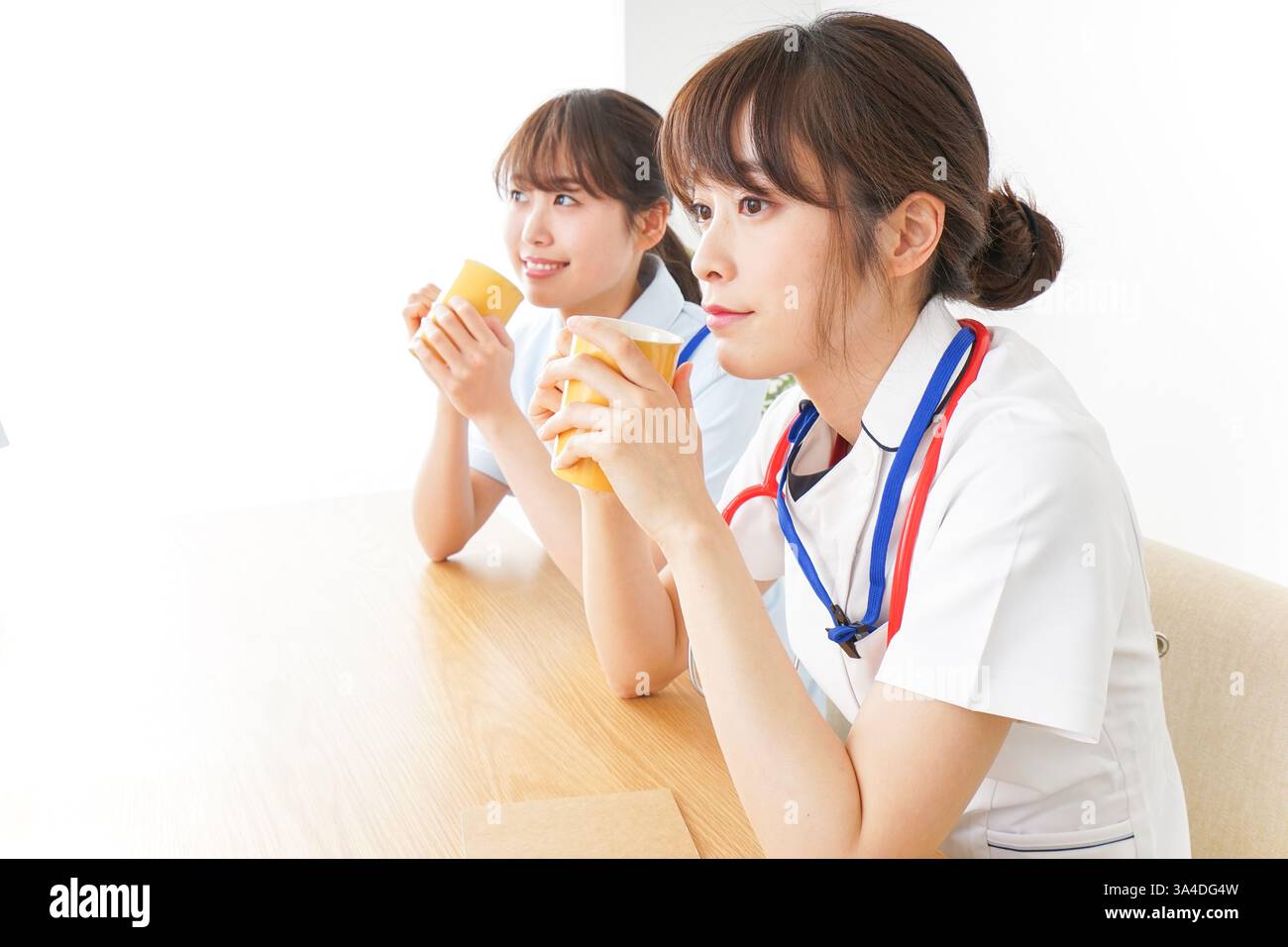 Nurse taking a break Stock Photo - Alamy
