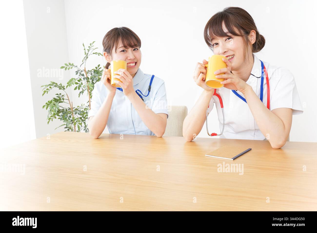 Nurse taking a break Stock Photo - Alamy