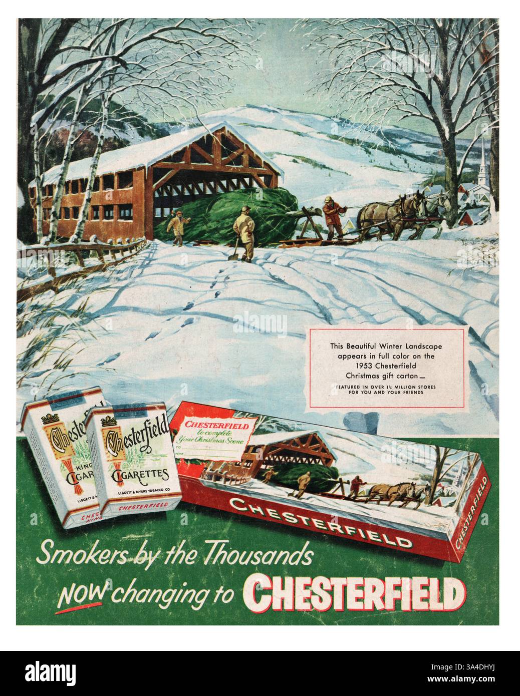 1953 U.S. Magazine Chesterfield Cigerette Advert Stock Photo - Alamy
