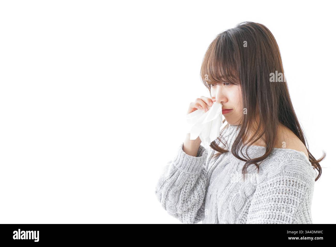 Woman with bloody nose Stock Photo - Alamy