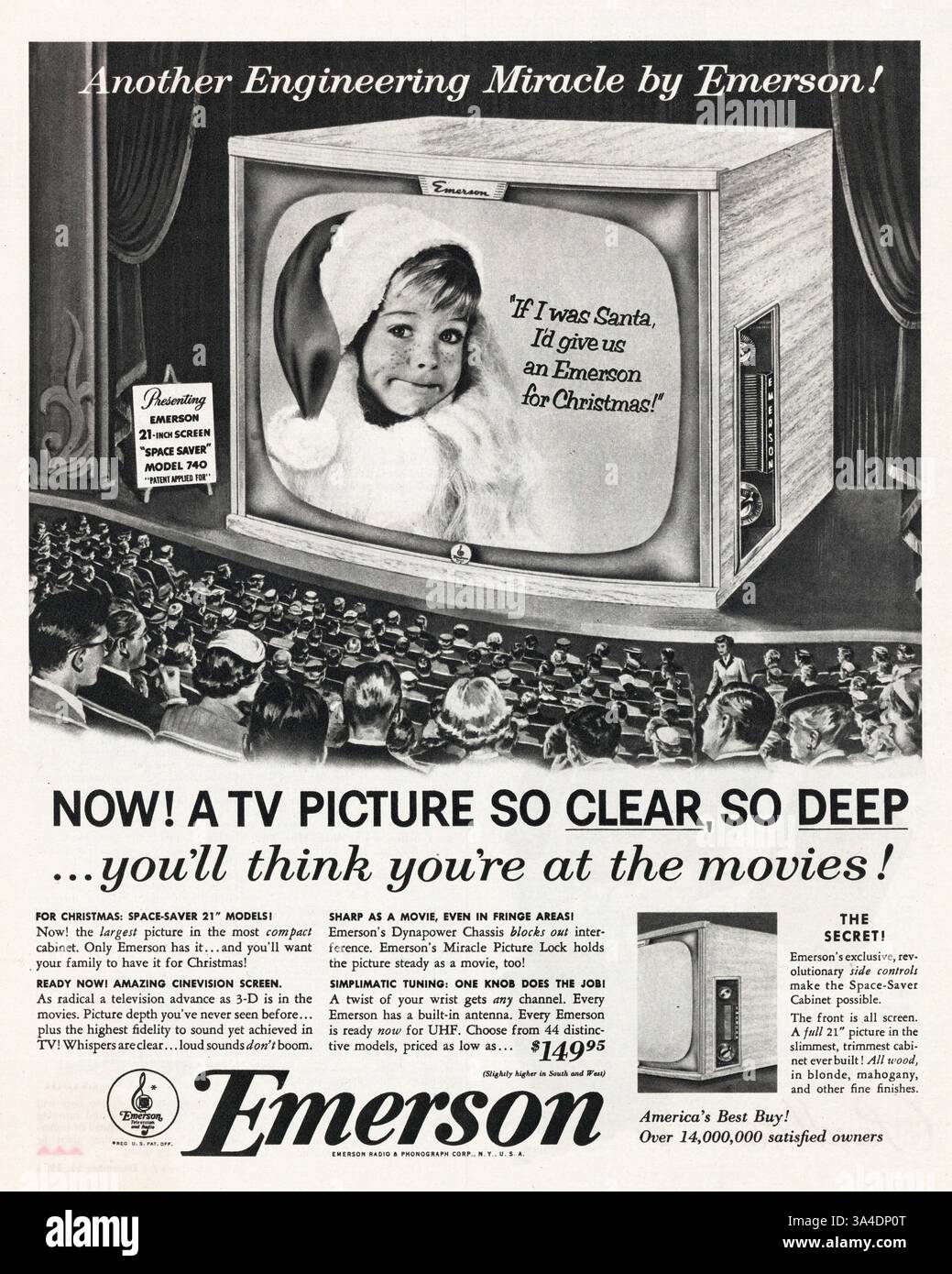 1953 u s magazine emerson television advert hi-res stock photography ...