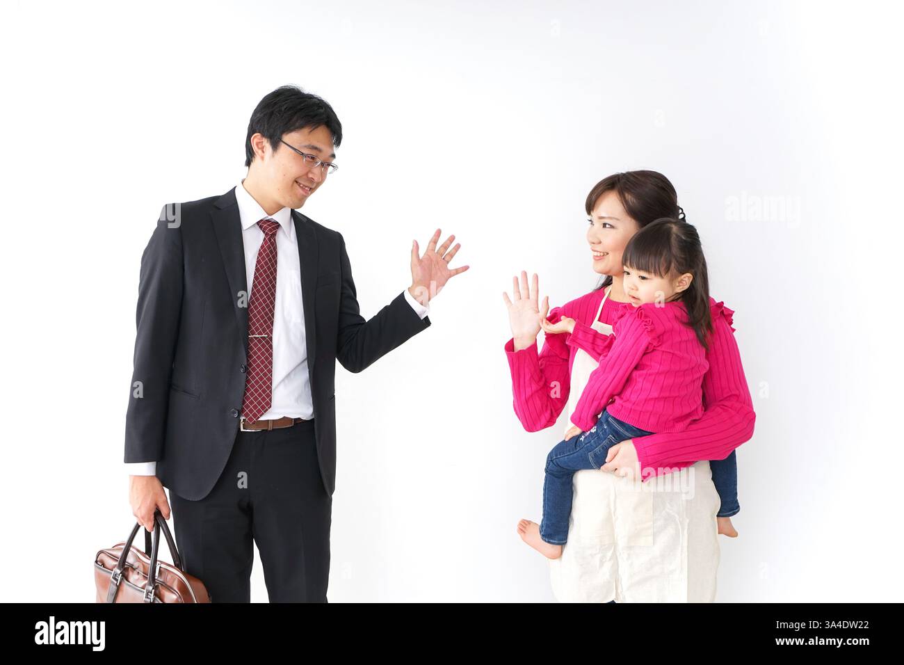 Child seeing off dad, farewell Stock Photo - Alamy