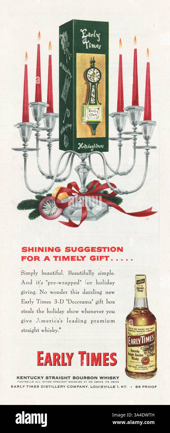 1953 U.S. Magazine Early Times Whiskey Advert Stock Photo - Alamy