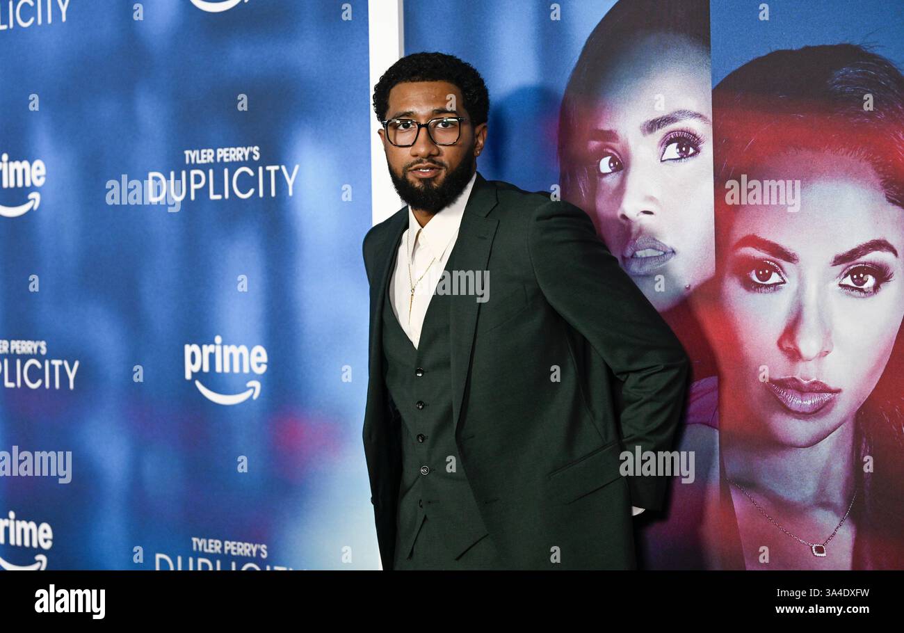 Darius Dinkins attends the premiere of "Tyler Perry's Duplicity" at the ...