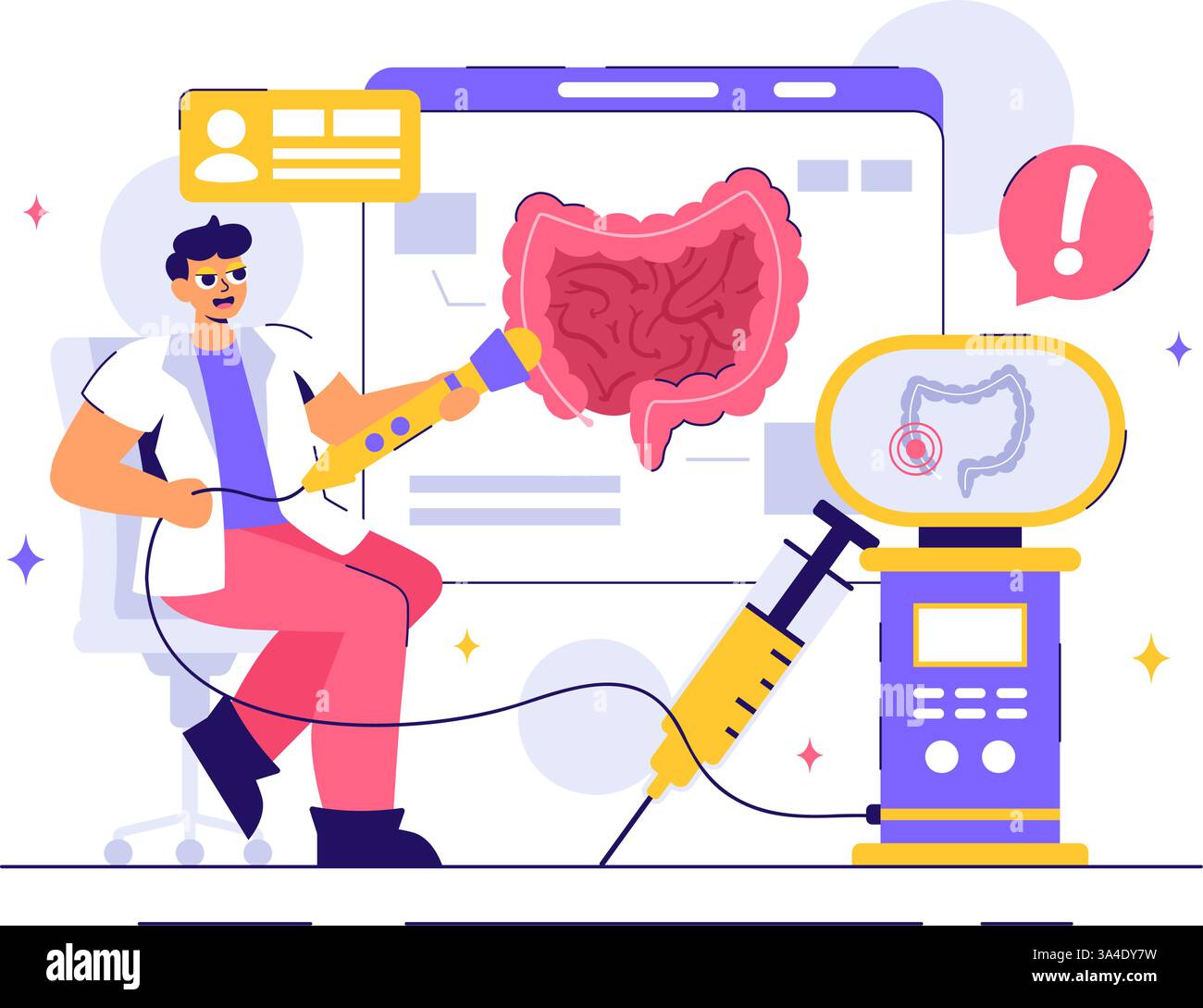 Proctologist or Colonoscopy Vector Illustration with a Doctor Examining ...