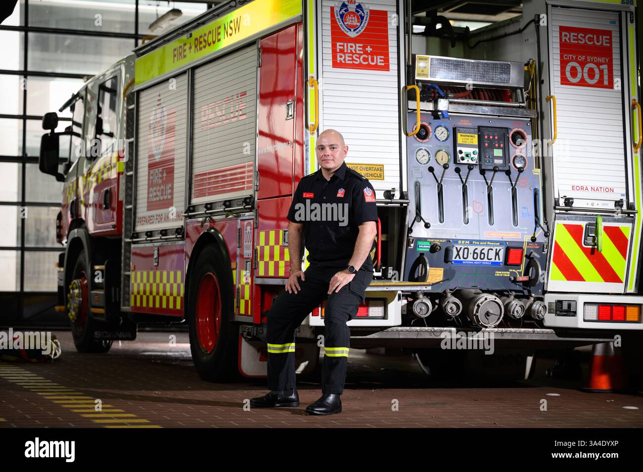 Fire and Rescue NSW Inspector Gonzalo Herrera poses for a photograph at ...