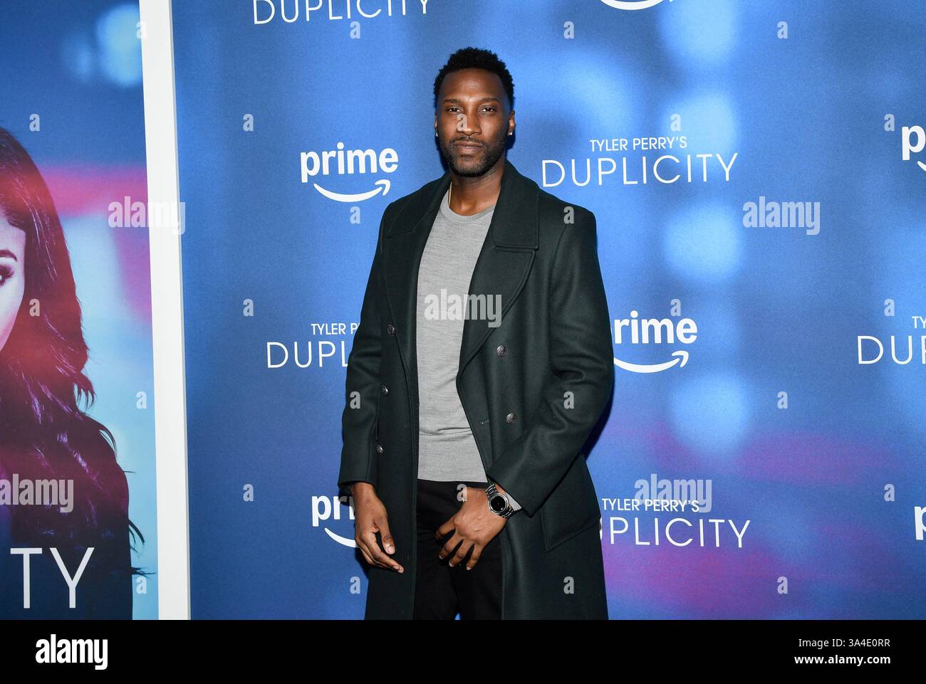 Justin Hurtt-Dunkley attends the premiere of "Tyler Perry's Duplicity ...