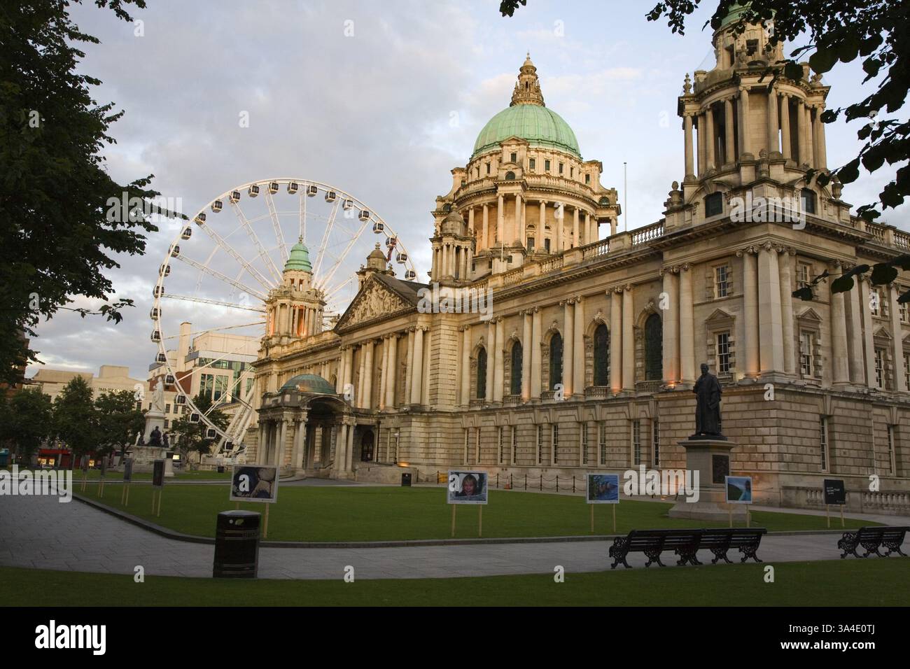 July 30, 2009 - City Hall and big wheel..Belfast, Northern Ireland ...