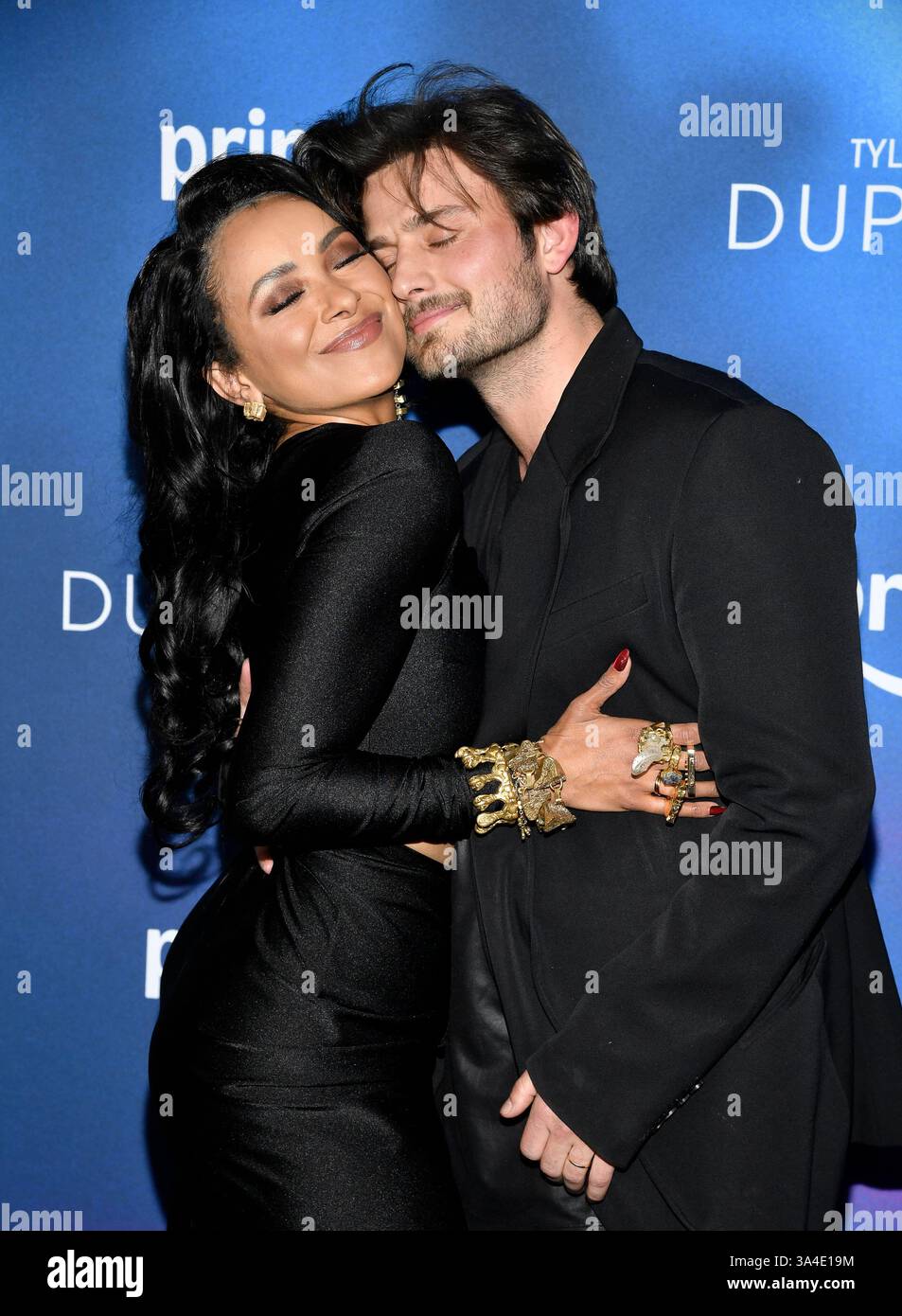 Kat Graham, left, and husband Bryant Wood attend the premiere of "Tyler ...