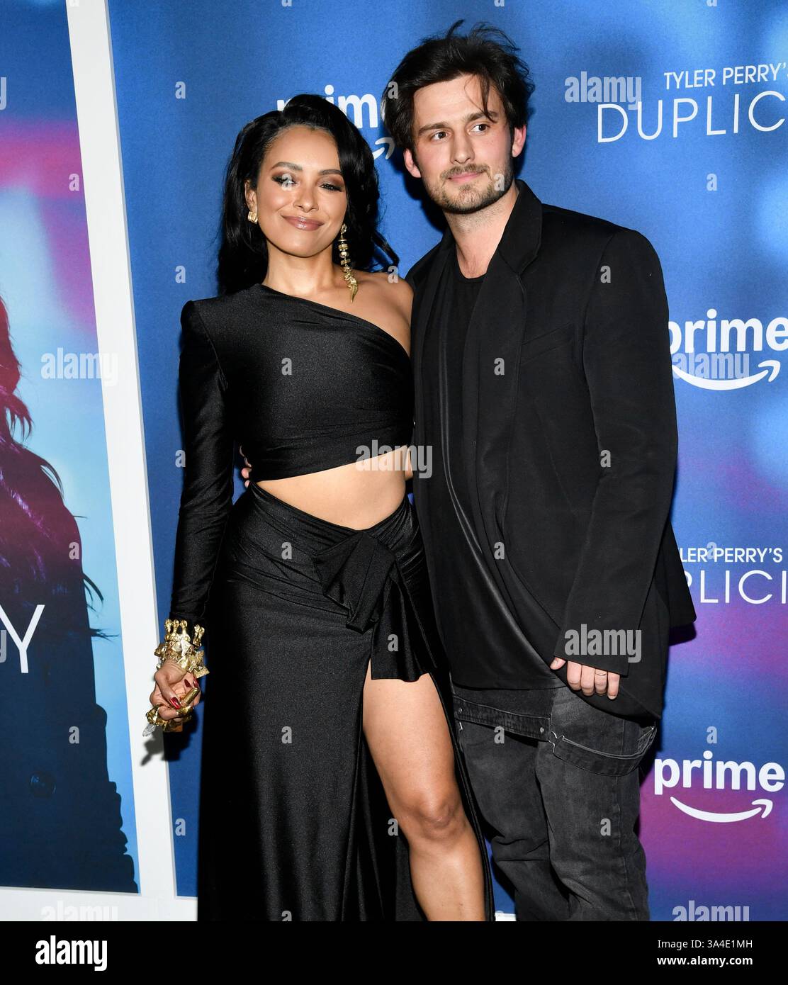 Kat Graham, left, and husband Bryant Wood attend the premiere of "Tyler ...