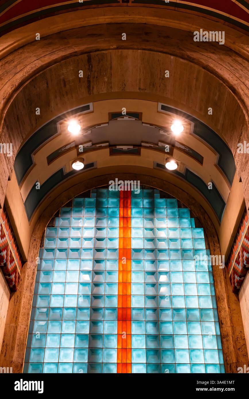 Massive translucent window in alcove of the Cathedral of Finance in the ...