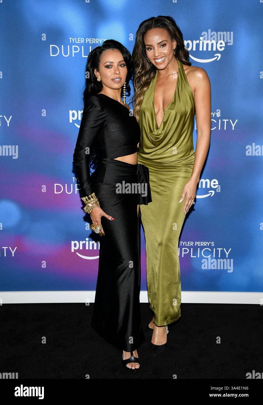 Kat Graham, left, and Meagan Tandy attend the premiere of "Tyler Perry ...
