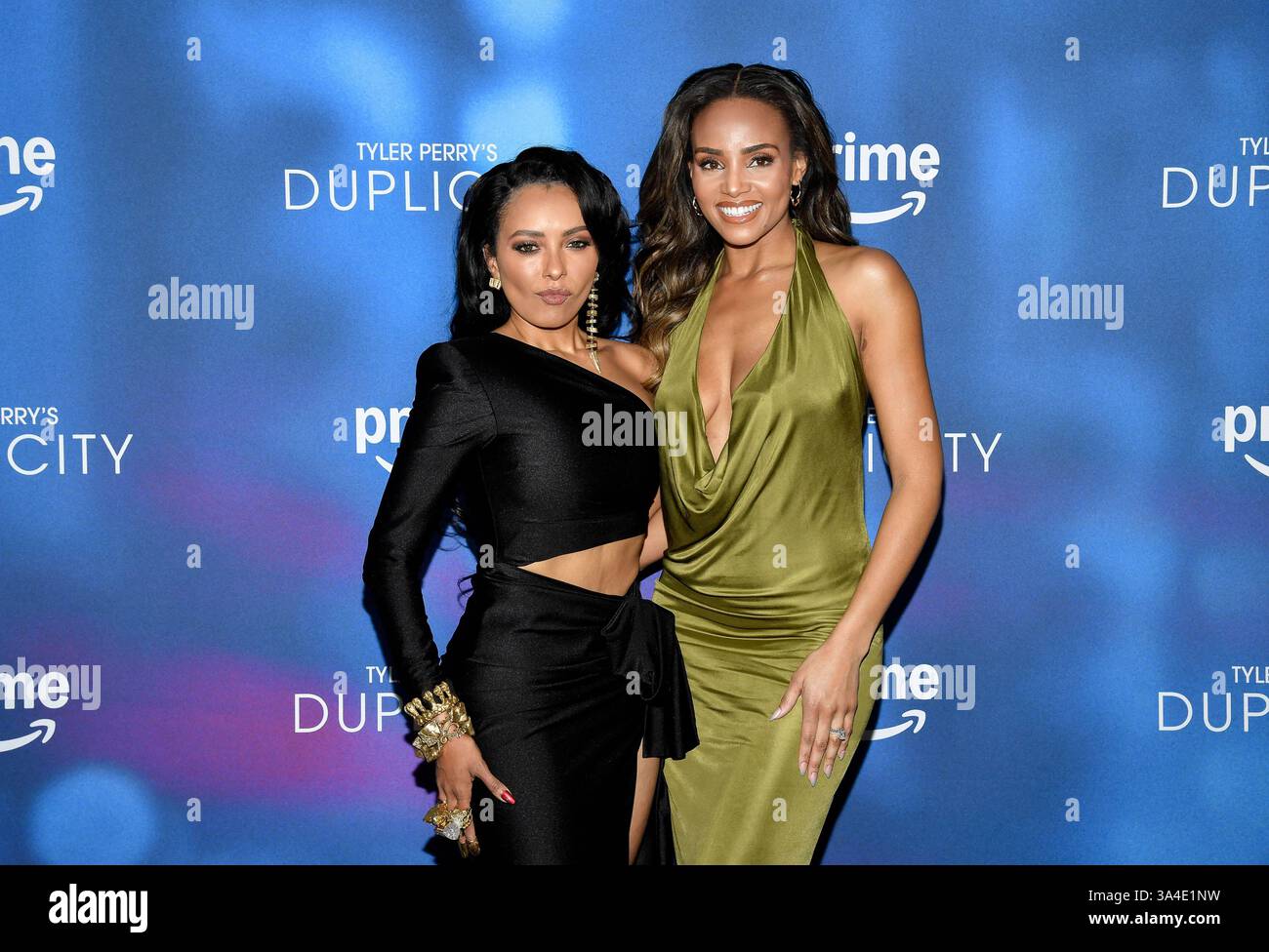 Kat Graham, left, and Meagan Tandy attend the premiere of "Tyler Perry ...