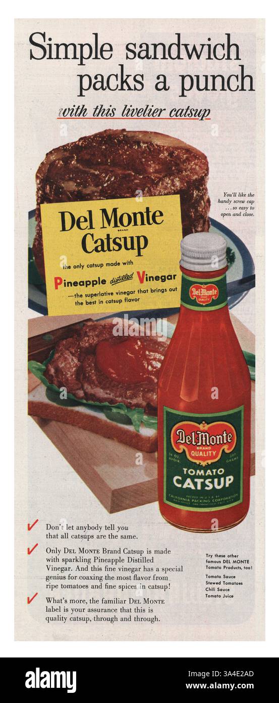 1953 u s magazine del monte catsup advert hi-res stock photography and ...
